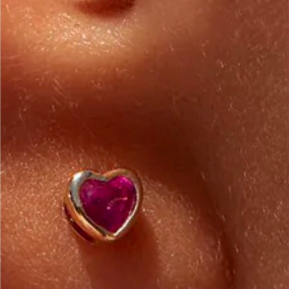 Pamela Love | Jewelry | Pamela Love Ruby Heart Stud | Poshmark